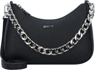 DKNY Womens Jenna Demi Crossbody Handbag, Black/Silver