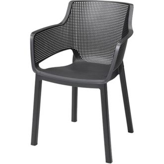 Keter Chaise de jardin Elisa - Lot de 4 - Anthracite - Keter