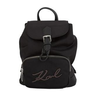Karl Lagerfeld k/signature nylon flap bp Nero - - Bags - Damen - Schwarzk - ONE SIZE