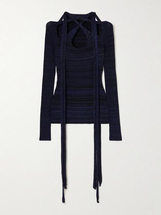 Y / Project Oberteil Aus Stretch-strick In Space-dye-f&auml;rbung Zum Binden - Blau