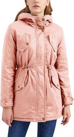 Generic Veste Hiver Femme Chaude Veste En Laine Femme Manteau En Coton Épais à Capuche Et Polaire à Manches Longues Pour Femmes Couleur Unie Multi Poches Mant