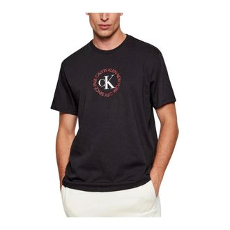 Calvin Klein Jeans Homme, Tops, Noir, Taille: 2XL T-shirt &agrave; Manches Courtes en Coton Imprim&eacute; avec Col Rond