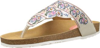 Desigual Damen Tajmahal Flowers T-Spangen Sandalen, Weiß (White 1000)