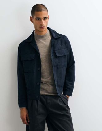 Mango veste &agrave; poche en bleu marine