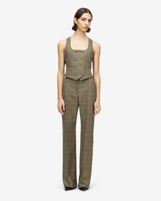 Alexander McQueen Hochtaillierte Country Check Couture-Hose - Item 858535QJAFR9101