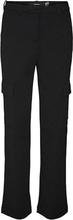 Vero Moda Bestseller A/S Vmzamira Mr Straight Cargo Pant GA Noos Pantalons, Noir, XL / 34L Femme