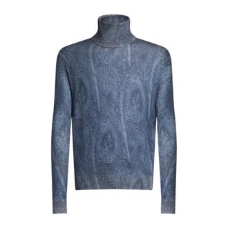 Etro Homme, Pulls, Bleu, Taille: M Pull col roul&eacute; Paisley