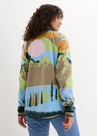 Bonprix Fleecejacke l&auml;ssige Passform, aus 100% Polyester, mit Rei&szlig;verschluss-Taschen