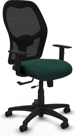 Piqueras y Crespo B&uuml;rostuhl mit 1D-Armen, h&ouml;henverstellbare Lendenwirbelst&uuml;tze, ausgestattet mit Synchron/Translack und Schneideschaum, mit selbstfedernden R&auml;dern, Schw