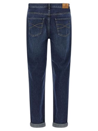 Brunello Cucinelli Mens Blue Cotton Straight-Leg Jeans Clothing