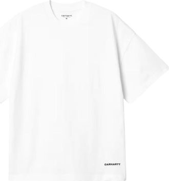 Carhartt Work in Progress Homme, Tops, Blanc, Taille: L Link Script T-Shirt