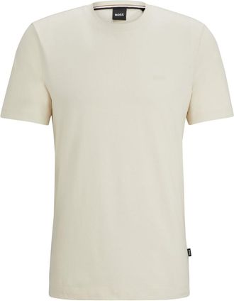 HUGO BOSS Unifarbenes T-Shirt mit gummiertem Logo-Schriftzug in