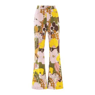 La DoubleJ Big Flower Bootcut Hose - - Trousers - Damen - Mehrfarbig - XS