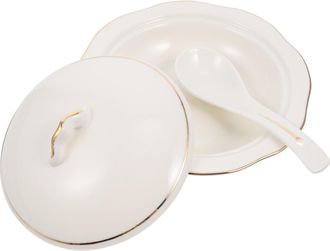 BESPORTBLE Keramik- Sch&uuml;ssel Mit Deckel Einfache Dampfschale Keramikschale F&uuml;r Restaurant Verwenden Keramikgeschirr