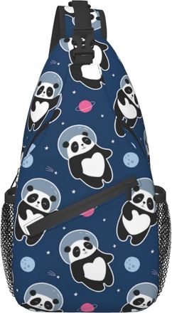AOOEDM Panda und Bambus Umhängetasche, Crossbody Rucksack Schulter Brusttasche für Damen Herren Outdoor Reisen Wandern Tagesrucksack