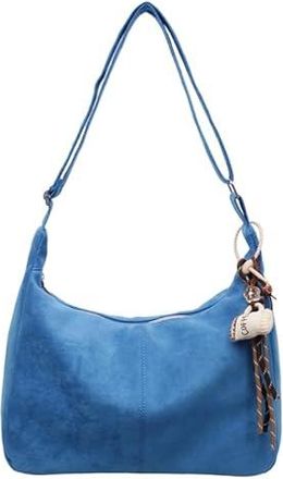 Generic Sac à bandoulière en daim avec large bandoulière - Sac à bandoulière décontracté en forme de croissant pour femmes, filles, femmes, travail, voyage, t