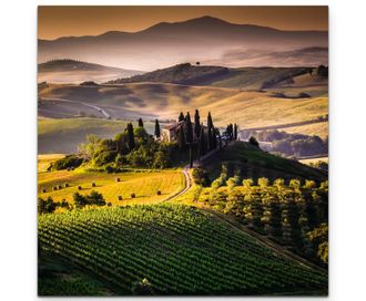 Paul Sinus Art Leinwandbilder | Bilder Leinwand 60x60cm toskanische Landschaft - Italien