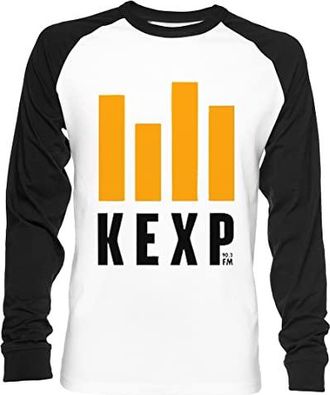 Vendax Special Edition Kexp Design Unisex Baseball T-Shirt Manches Longues Homme Femme Blanc Noir