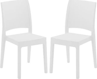 Gardenia Flora St&uuml;hle, Polypropylen, Wei&szlig;, 2 Einheiten