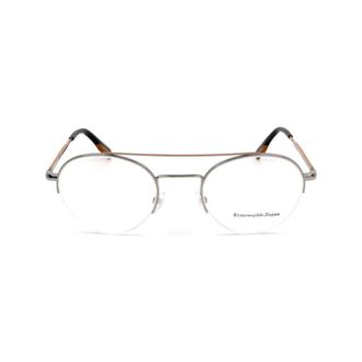Ermenegildo Zegna Halbrand-lose Metallbrille