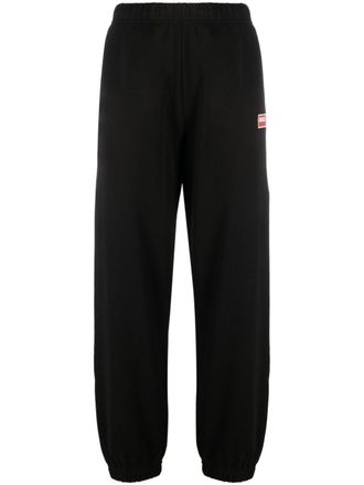 Kenzo pantalon de jogging en coton &agrave; logo brod&eacute; - Noir