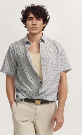 Bugatti Herren Kurzarm-Hemd elegant mit Allover-Muster