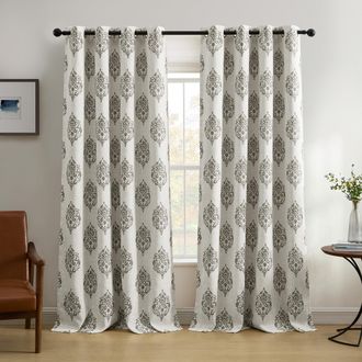 Elrene Home Fashions Navara Medaillon Raumverdunkelnder Fenstervorhang, Einzelbahn, 132,1 x 213,4 cm, Grau