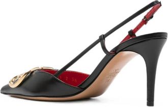 Valentino Garavani Leather Pointed-Toe Heel - Black