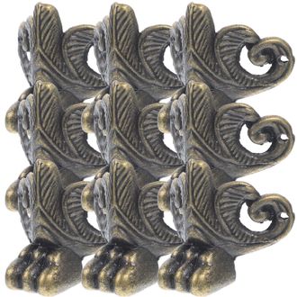 NUOBESTY 10 St&uuml;ck Metall Kistenf&uuml;&szlig;e aus Zinklegierung Vintage Stil Dekorative Beine f&uuml;r Schmucktruhen und Aufbewahrungskisten Eckenschutz f&uuml;r Zuhause