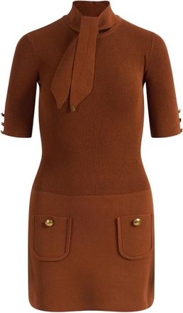 Elisabetta Franchi Femme, Robes, Brun, Taille: 38 FR Robe mini boutonn&eacute;e &agrave;