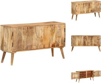 vidaXL Sideboard Mango Massivholz 110x30x60 cm - Holz Sideboard - Mango Massiv - Wohnzimmertisch - Regal - Aufbewahrung