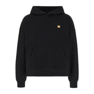 Palm Angels Logo Plaque Hoodie - - Sweatshirts & Hoodies - Herren - Schwarzk - M
