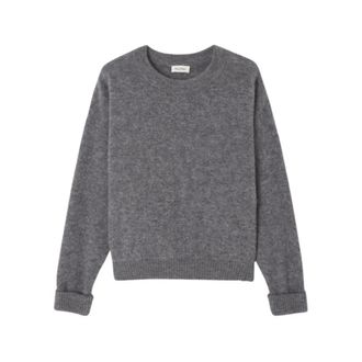 American Vintage Vintage Bootausschnitt Langarm Pullover - - Knitwear - Damen - Grau - S