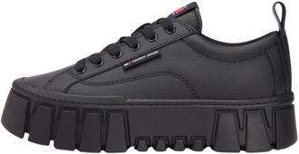 Tommy Jeans Damen Tjw Vulc Flatform Leather En0En03008 Low Top, Black (Black), 40 EU