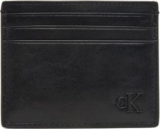 Calvin Klein Kreditkartenetui Bold Ck Suede Cardholder LV04D1363G Schwarz