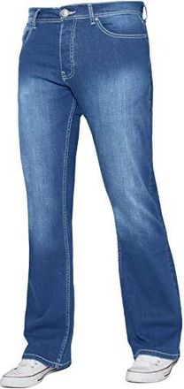 Enzo Jeans Jean évasé évasé pour homme - Coupe évasée - Toutes tailles, bleu clair, 32 W/34 L