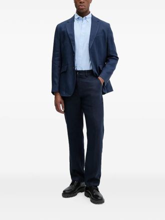 Hackett blazer en lin à boutonnière - Bleu