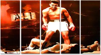 Islandburner Bild auf Leinwand Boxlegende Muhammad Ali Steht Im Ring Gegen Kontrahenten Bilder Wandbilder 160x80cm