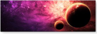 Paul Sinus Art Leinwandbilder | Bilder Leinwand 120x40cm roter Planet im Universum