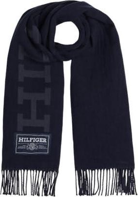 Tommy Hilfiger Monotype Écharpe en laine, bleu marine, bleu, taille unique