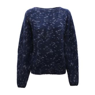 SOLOTRE M3195X Mohair-Mischung Pullover - - Knitwear - Damen - Blau - M