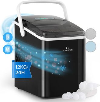 Klarstein Klarstein Machine a Glacons pour la Maison, Capacit&eacute; de 2L, Fabrique Rapidement Jusqu&agrave; 12kg de Glacons, Machine a Glaces Petits et Grands Gla&ccedil;ons en