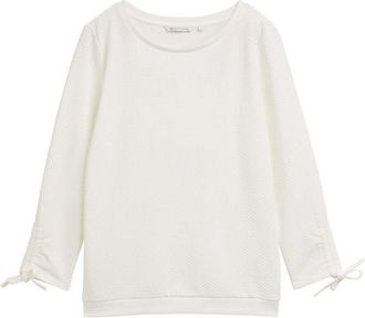 Tom Tailor Damen 1047227 Sweatshirt Mit Raff&auml;rmeln, 10332 - Off White, M EU