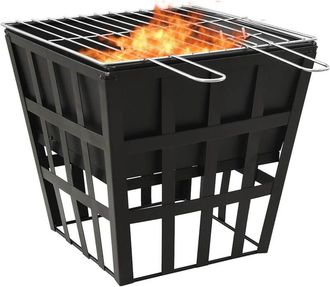 vidaXL vidaXL 2-in-1 Feuerstelle und Grill 34x34x48 cm Stahl