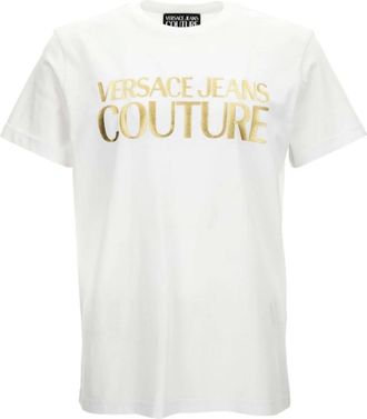 Versace Jeans Couture Homme, Tops, Blanc, Taille: XL T-shirt avec d&eacute;tail logo
