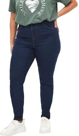 Zizzi Flash By Zizzi Femmes Grande Taille Jeans Super Slim Taille Haute Taille, kl-bleu, 50W / 30L