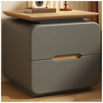 Generic Nachttisch Mit 2 Schubladen, Massivholz-Nachttisch, Moderner Weißer Beistelltisch for Schlafzimmer-Wohnzimmer, 40 cm Langer Beistelltisch(Gray 2,50cm)