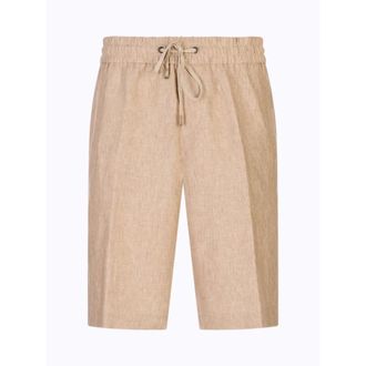 PESERICO Homme, Shorts, Brun, Taille: S Short Bermuda Jogger en Toile de Lin