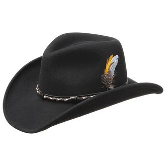 Stetson Amasa Westernhut Wollfilz Damen Herren Filzhut Wasserabweisend Cowboyhut Made in USA Rodeohut Packable Wollfilzhut Sommer Winter schwarz XXL (62-63 cm