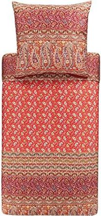 Bassetti Bettwäsche Garnitur Imperia R1 aus Baumwolle Mako-Satin in der Farbe Rot 2-Teilig mit Reißverschluss, Maße: 240cm x 220cm, 80cm x 80cm, 9325199